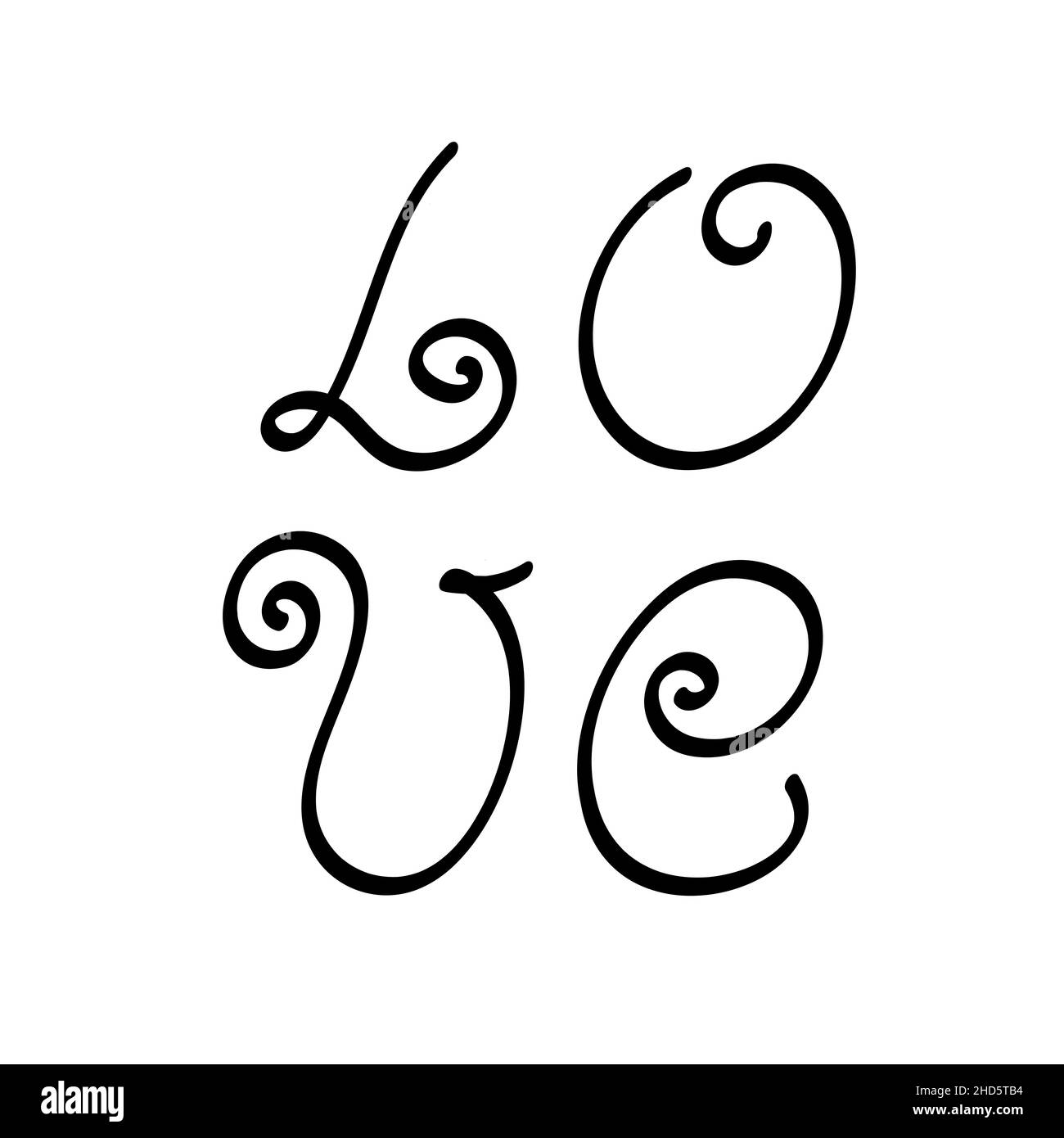 Word Love simple calligraphy vector illustration, symbol of St ...
