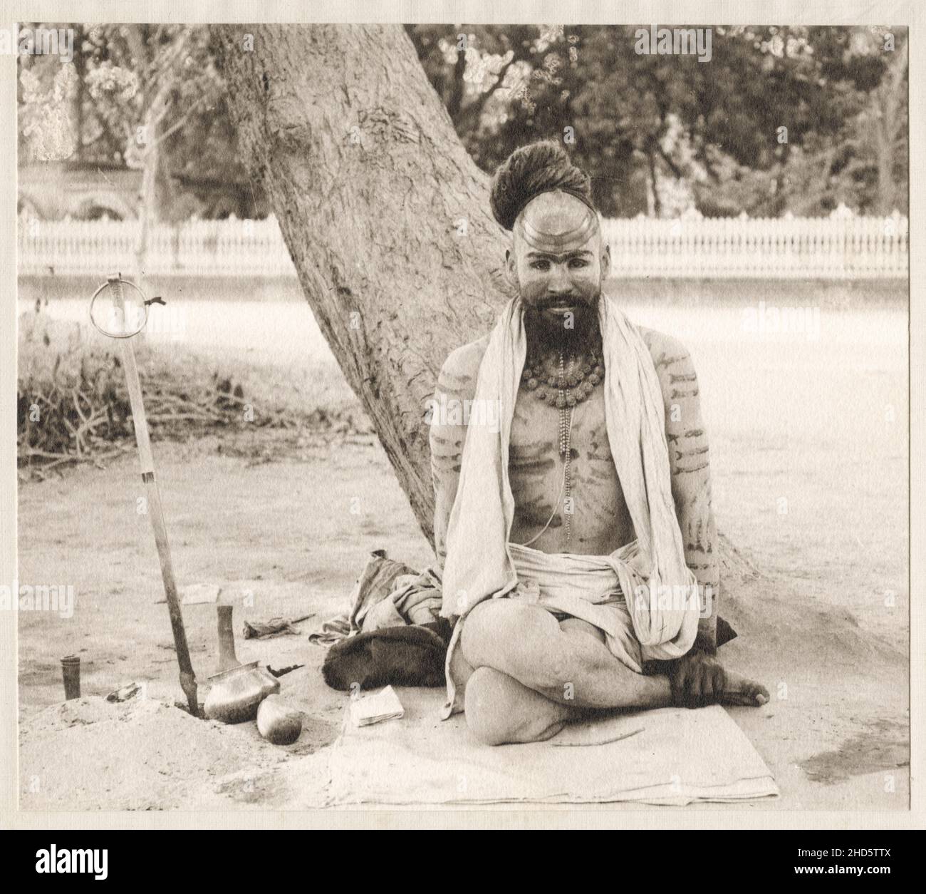 Vintage early 20th century travel photograph: Fakir, holy man, Patiala ...