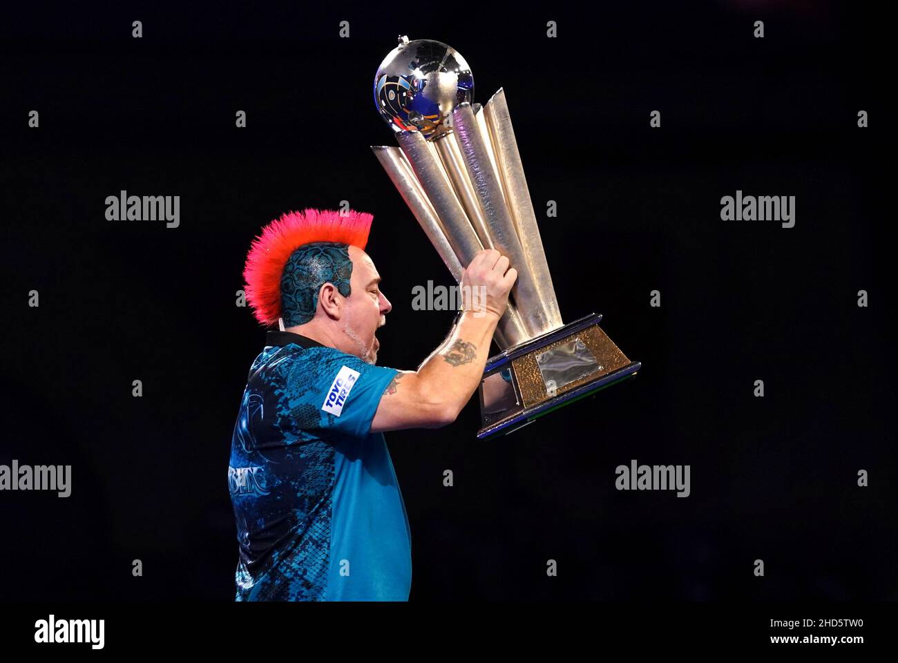 Peter Wright with the Sid Waddell Trophy after victory against Michael ...