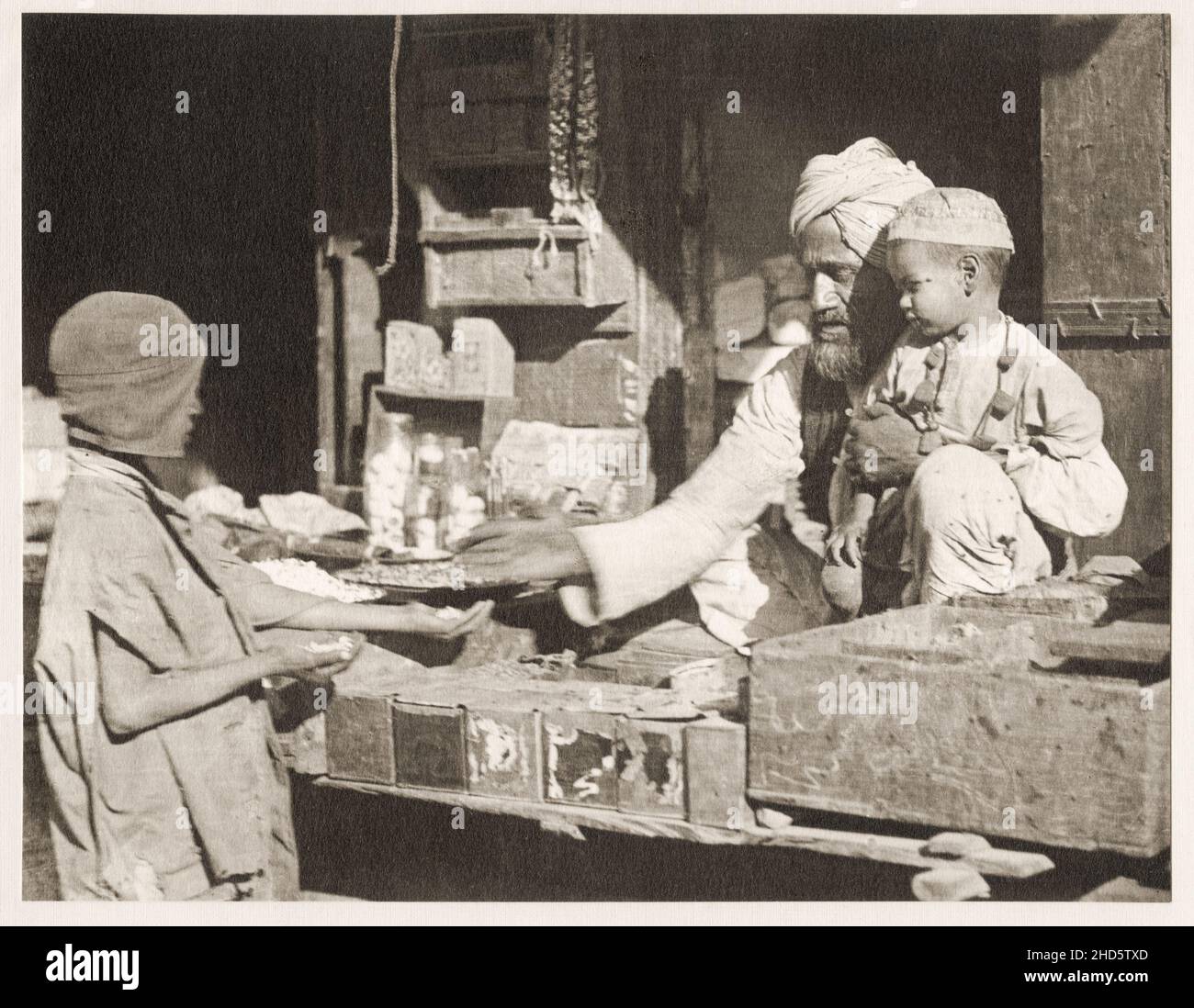 Vintage early 20th century travel photograph: c.1910 India - street ...