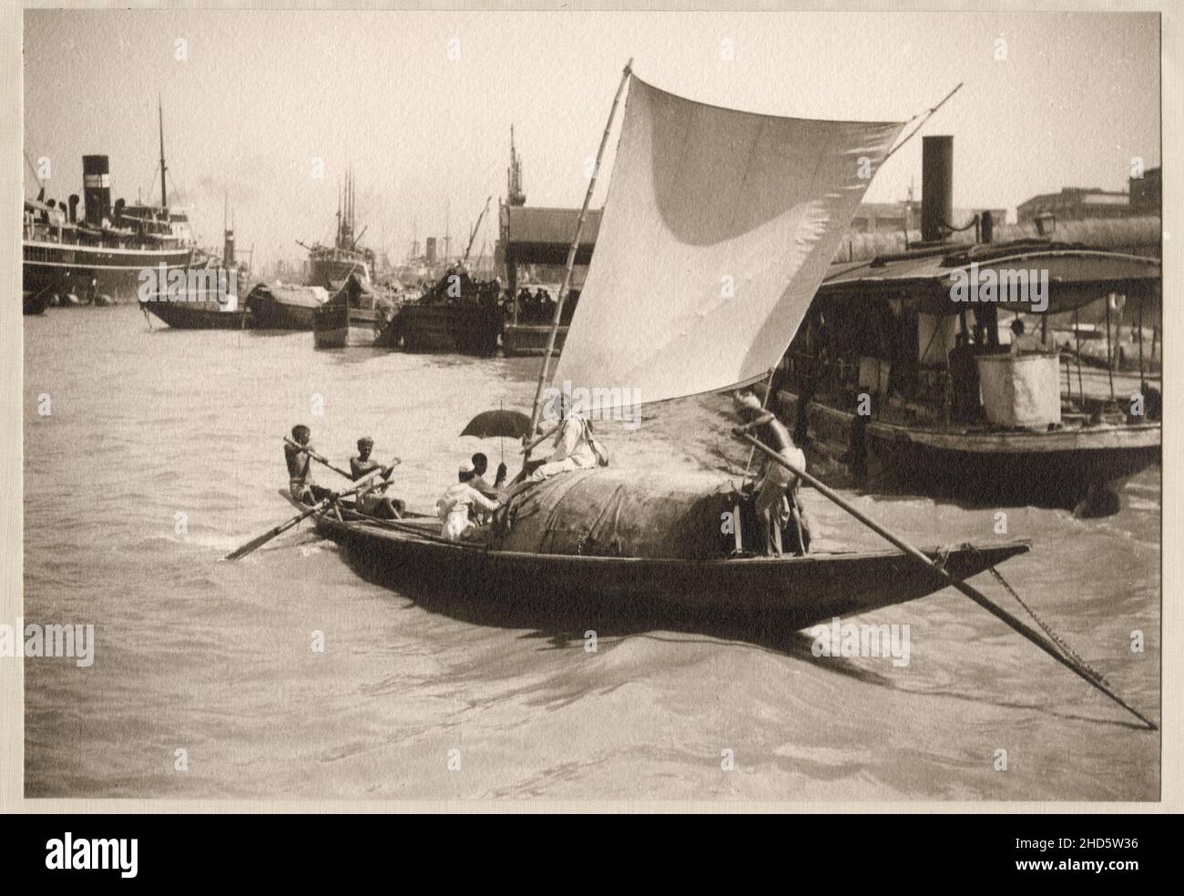 Vintage early 20th century travel photograph: c.1910 India - boat on ...