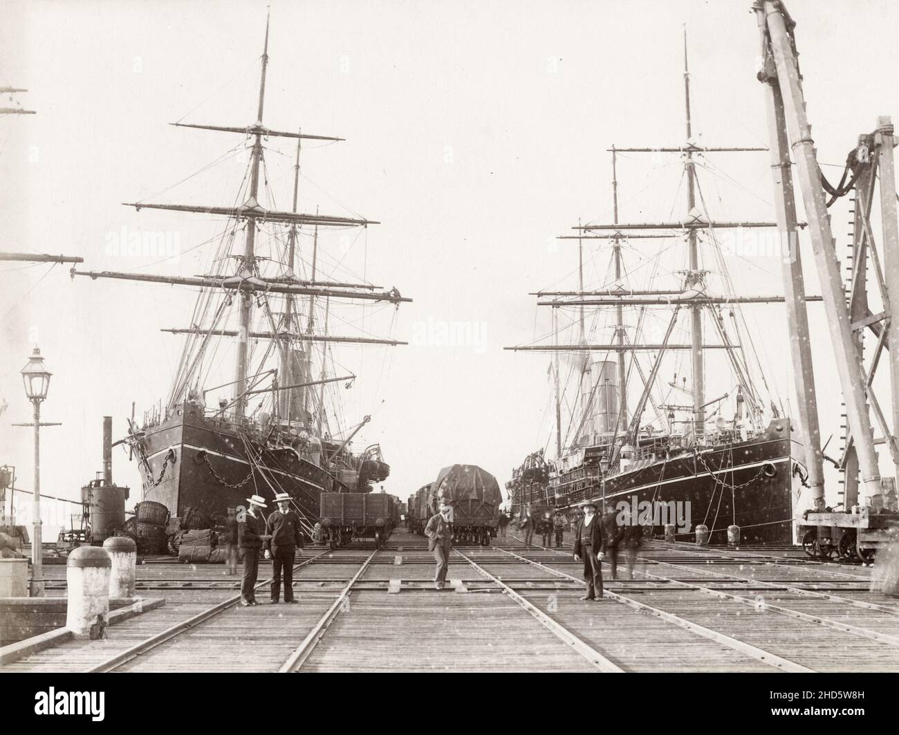 Vintage 19th century photograph: SS Victoria, Britannia, sailing ships ...