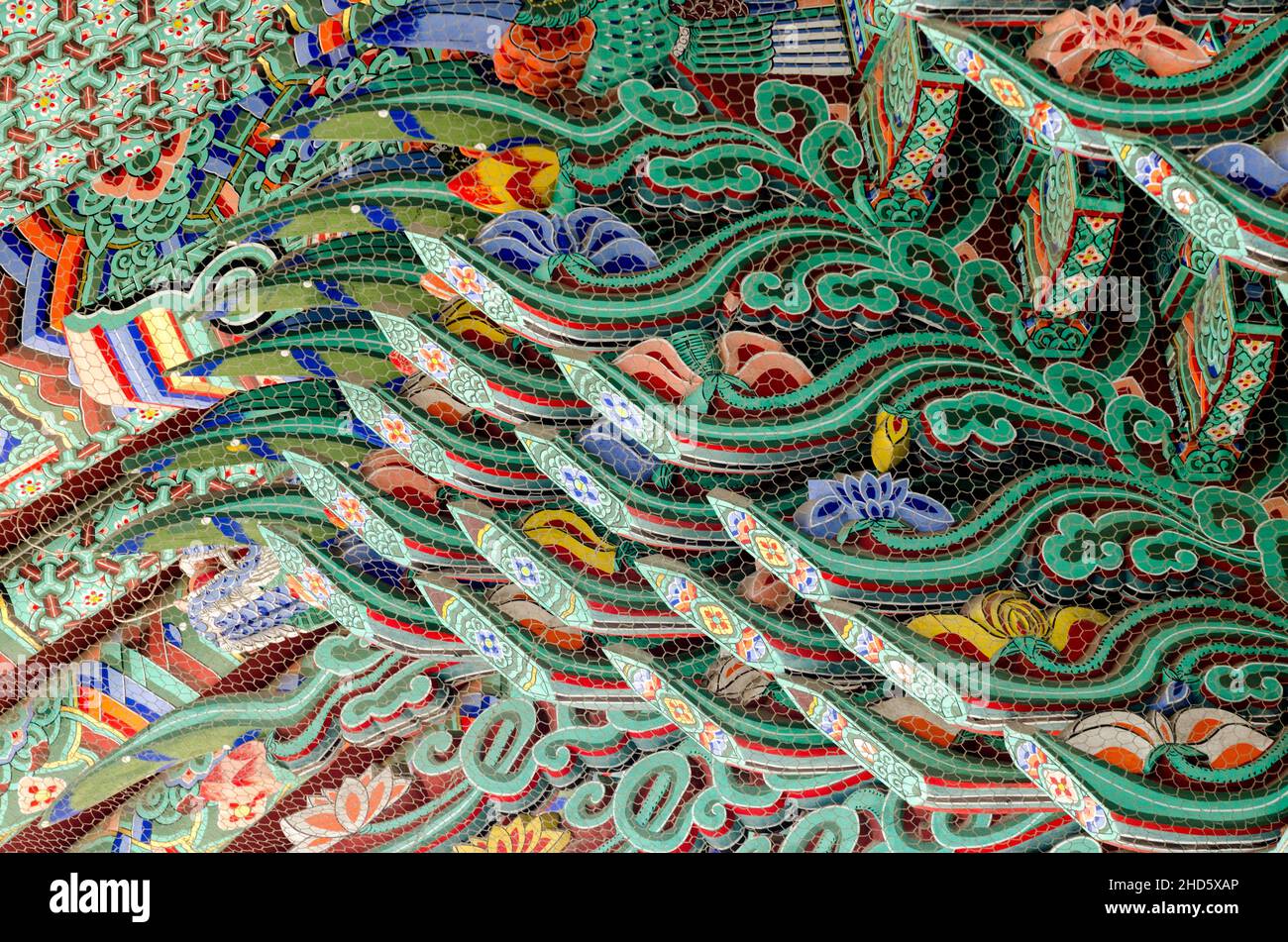 Details of Jogyesa's temple ceiling at Seoul, South Korea Stock Photo ...