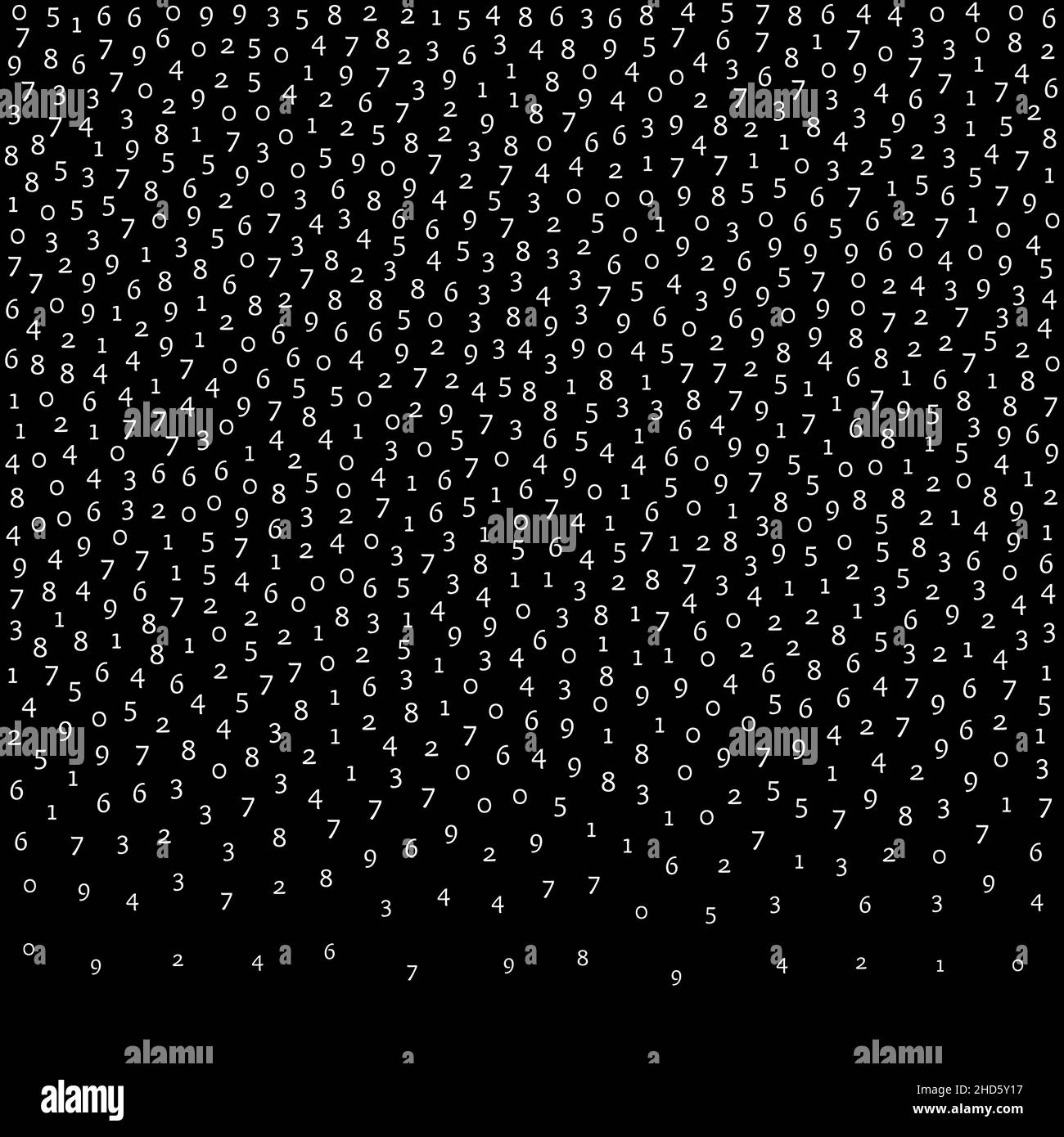 Falling numbers, big data concept. Binary white orderly flying digits ...