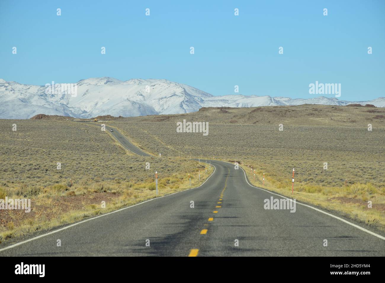 A view of mountains and sagebrush from OR-140 (Warner Highway between ...