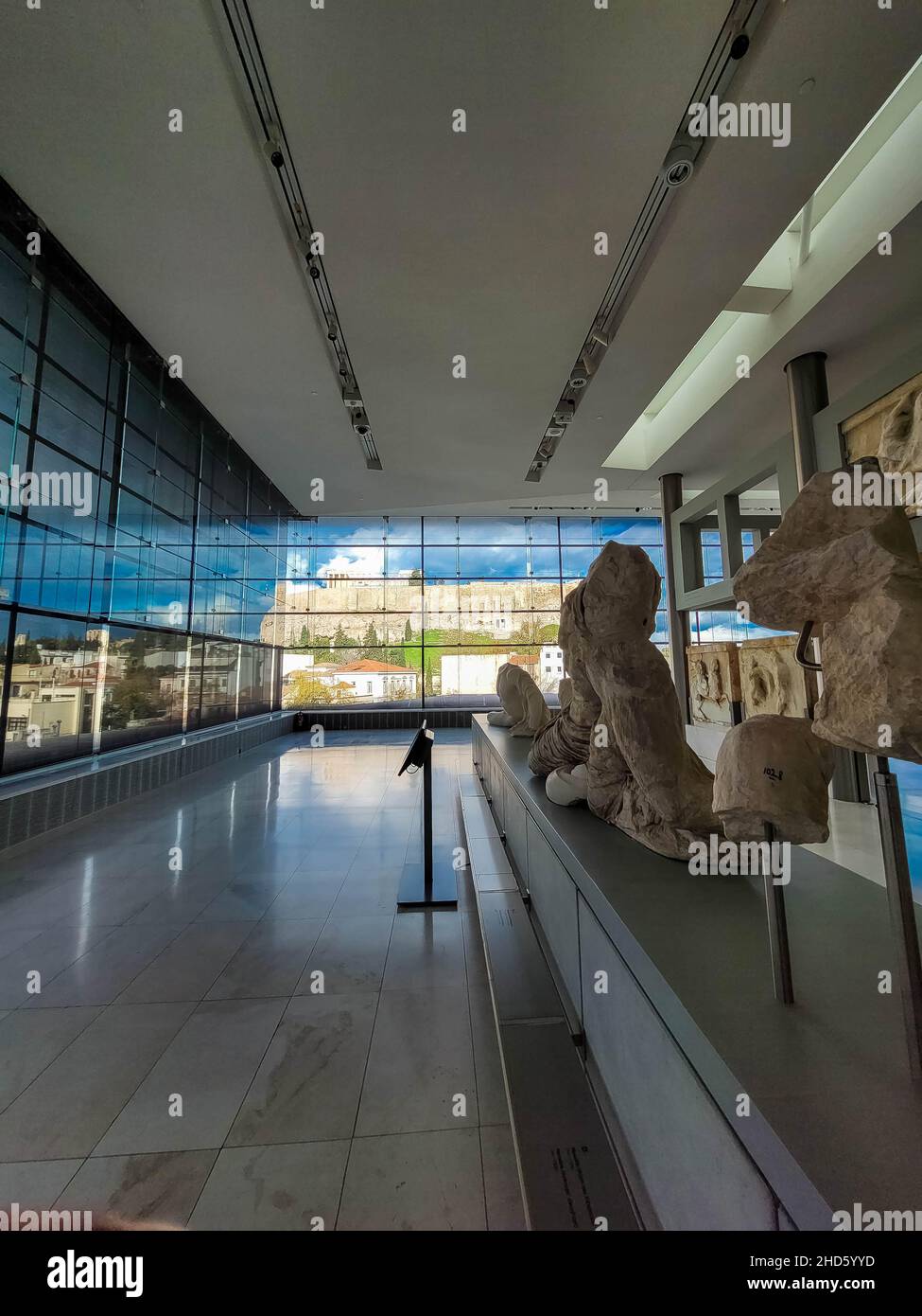 ATHENS, GREECE, 12 DECEMBER 2021: Interior of the modern Acropolis ...