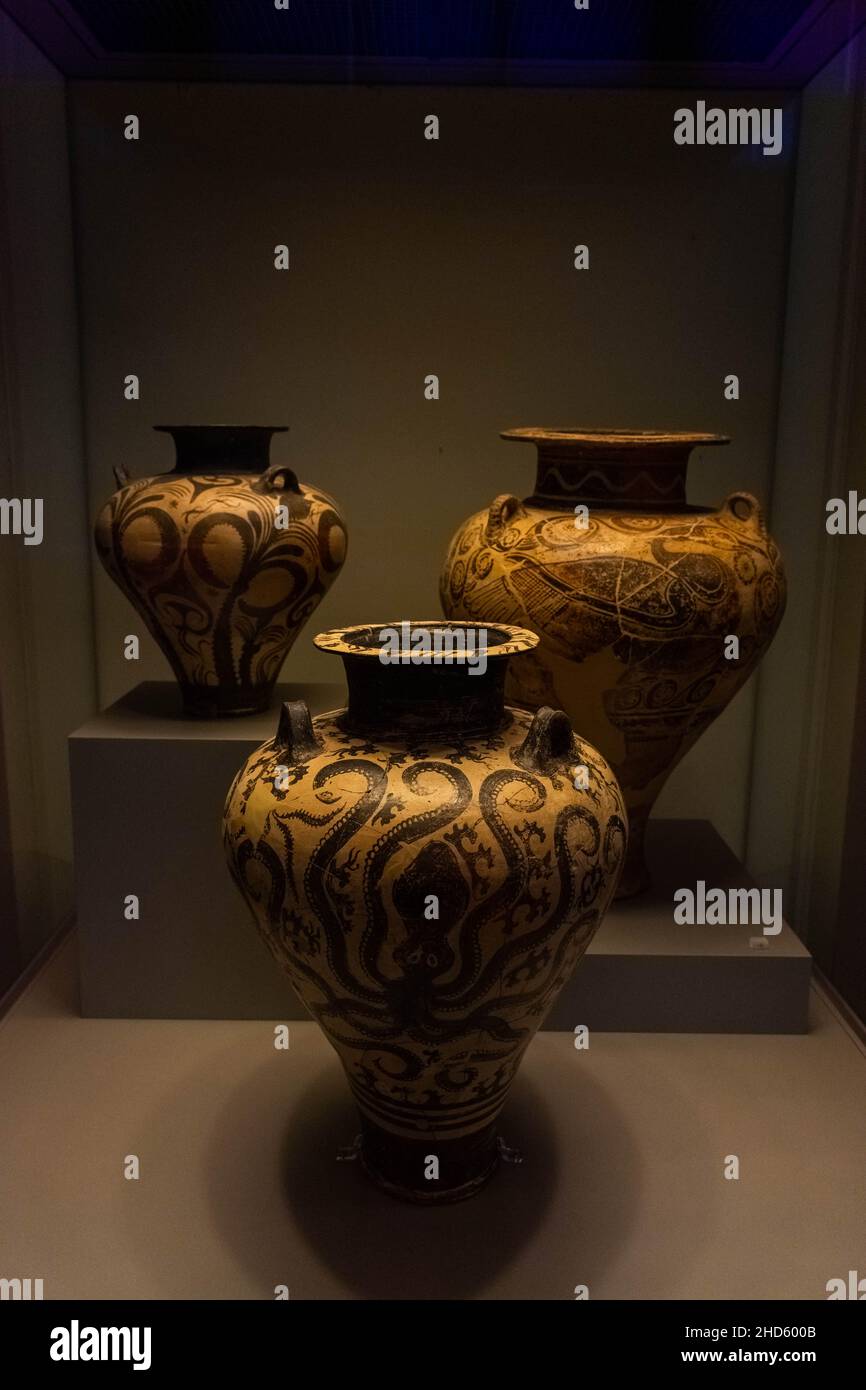 ATHENS, GREECE, 12 DECEMBER 2021: Ancient greek vase in the National ...