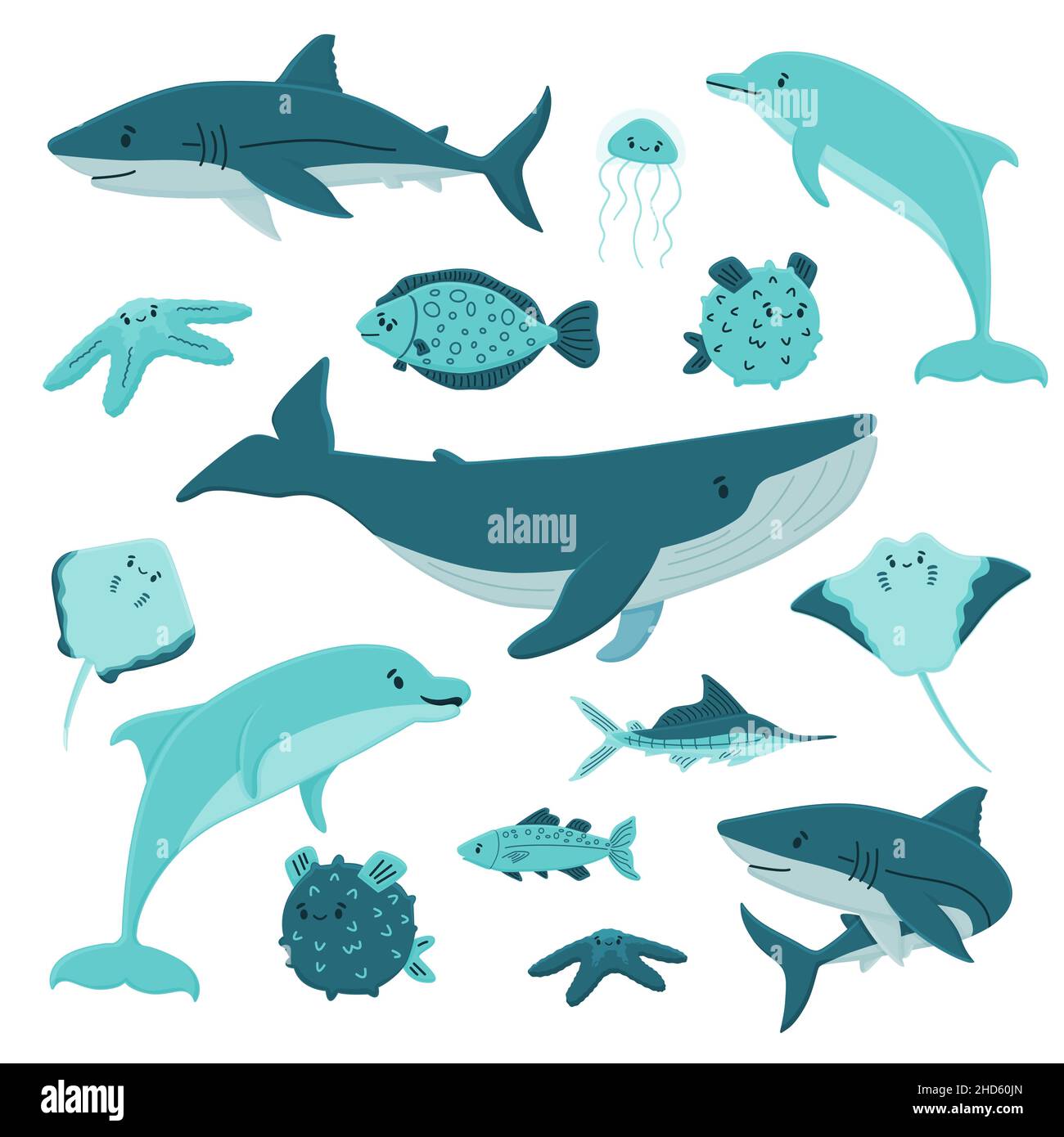Happy whale shark Stock Vector Images - Alamy