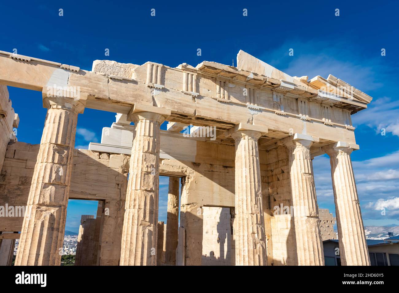 Entrance gate into acropolis hi-res stock photography and images - Alamy