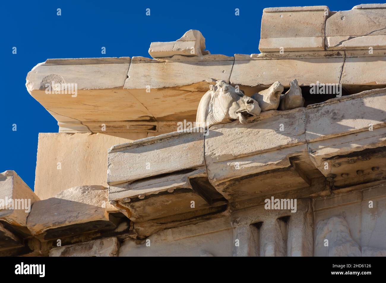 Detail of the roof of the Parthenon, Acropolis of Athens, Greece Stock ...