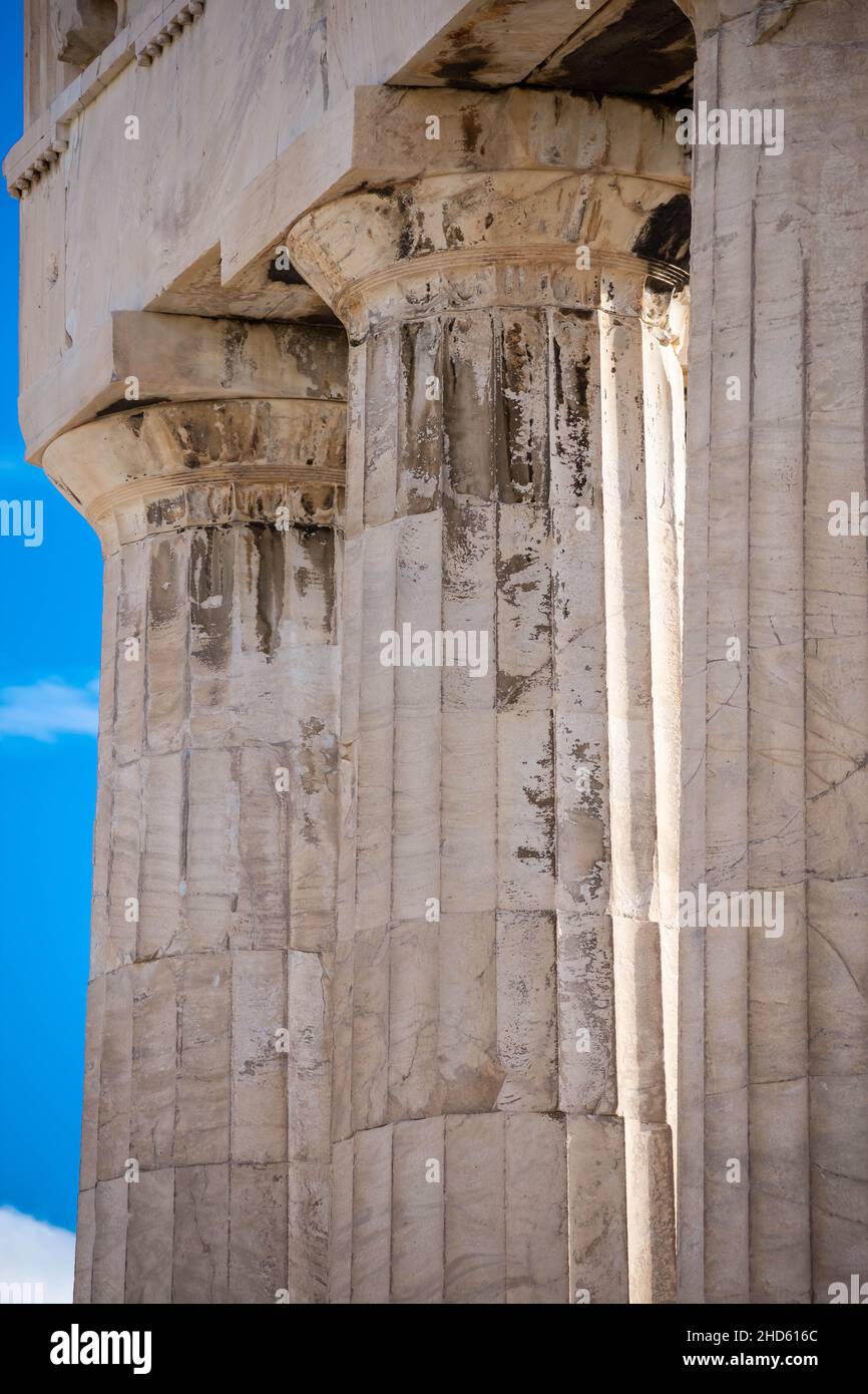Columns of the Parthenon in the Acropolis of Athens, Greece Stock Photo ...
