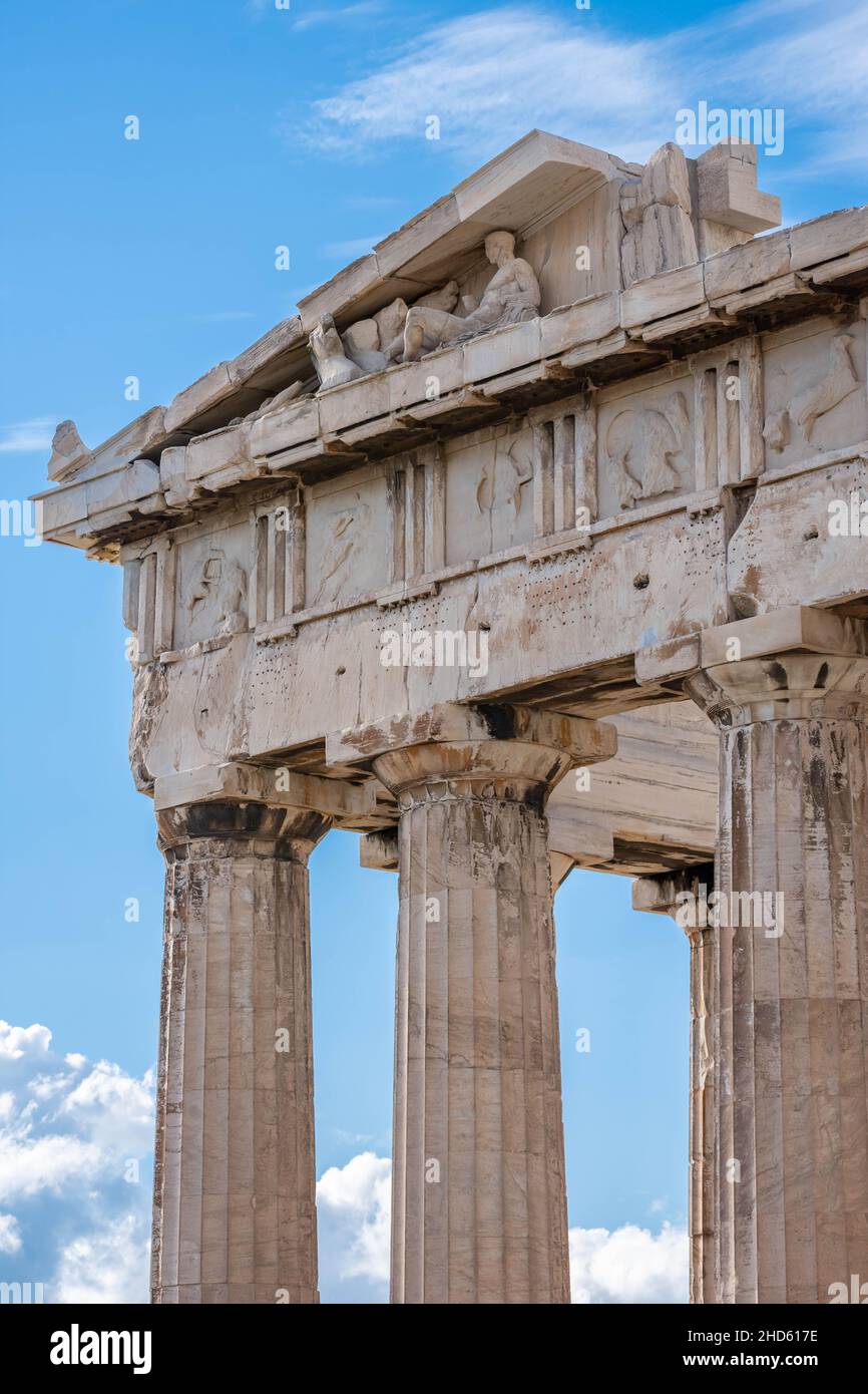 Columns of the Parthenon in the Acropolis of Athens, Greece Stock Photo ...