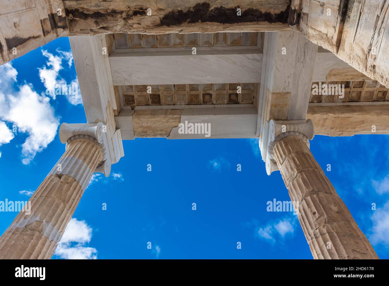 The Propylaia, the entrance gate of Acropolis, Athens, Greece Stock ...