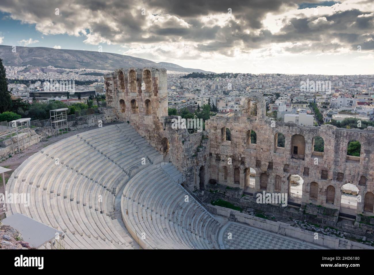 Odeon of Herodes Atticus, ancient greek theatre in the Acropolis of ...