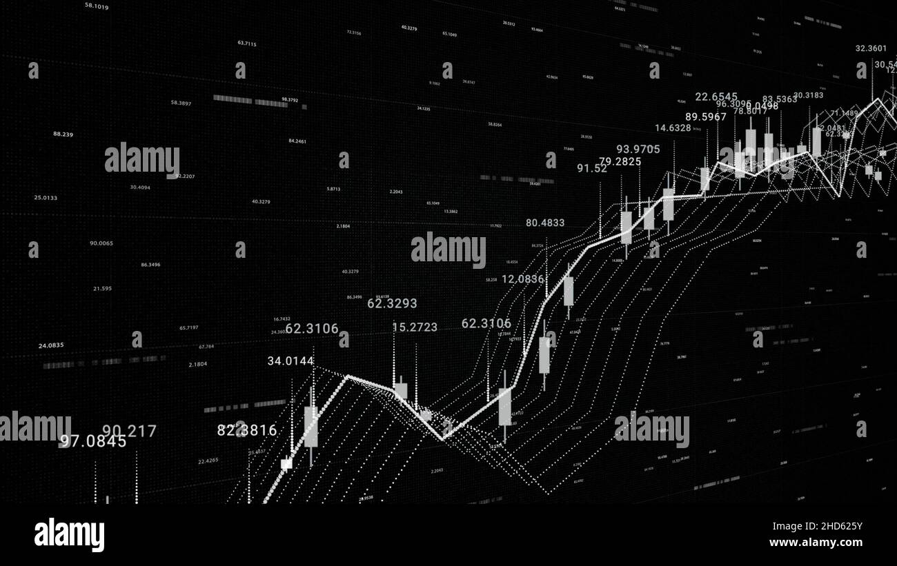 3d financial background with all the data and graphics, growth and ...