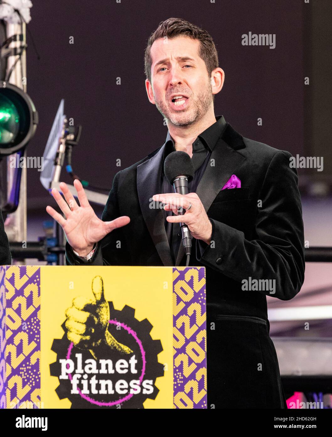 New York, NY - December 31, 2021: Jeremy Tucker attends New Year's Eve ...