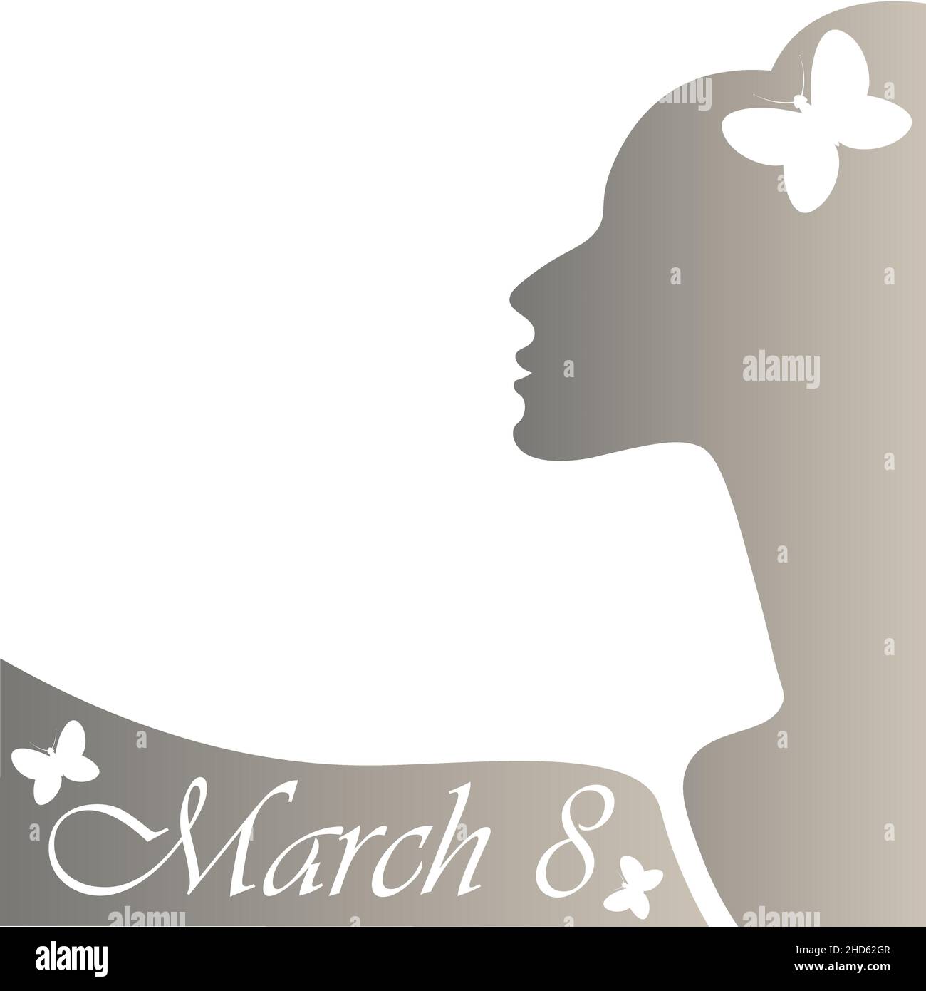 Illustration on a square background - International Women Day on March ...
