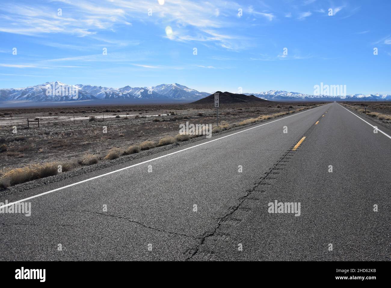 A February morning on route 305 between Battle Mountain and Austin ...
