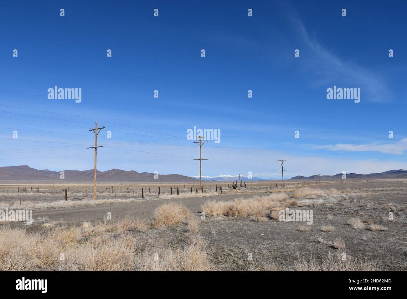A February morning on route 305 between Battle Mountain and Austin ...
