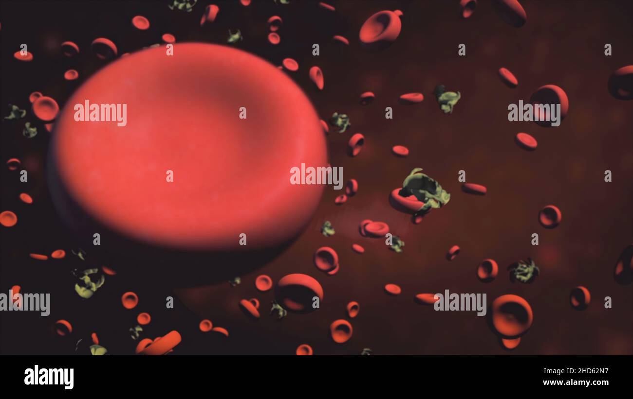 Virus inside organism. Microscopic Virus cell living among healthy ...