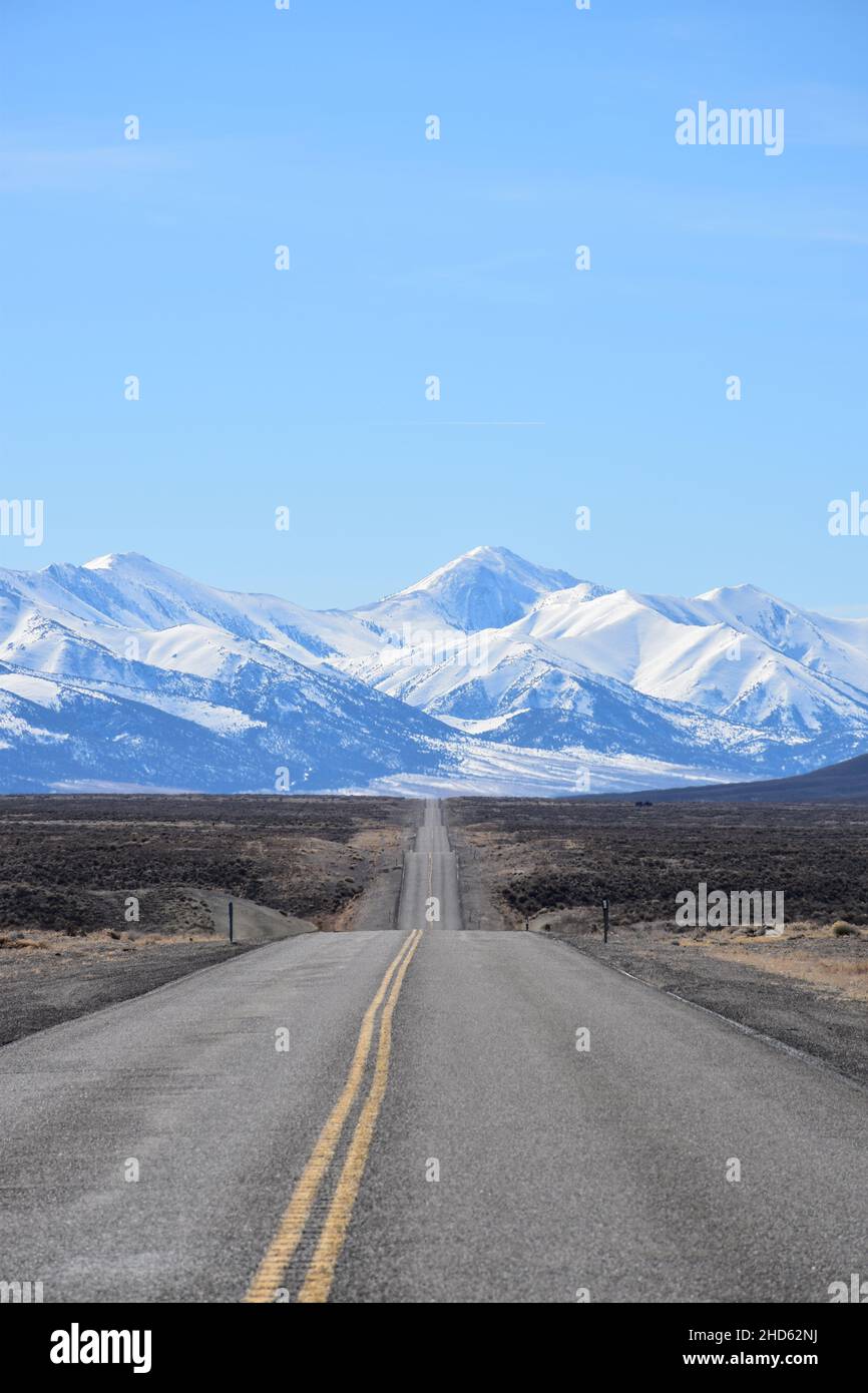 A February morning on route 305 between Battle Mountain and Austin ...