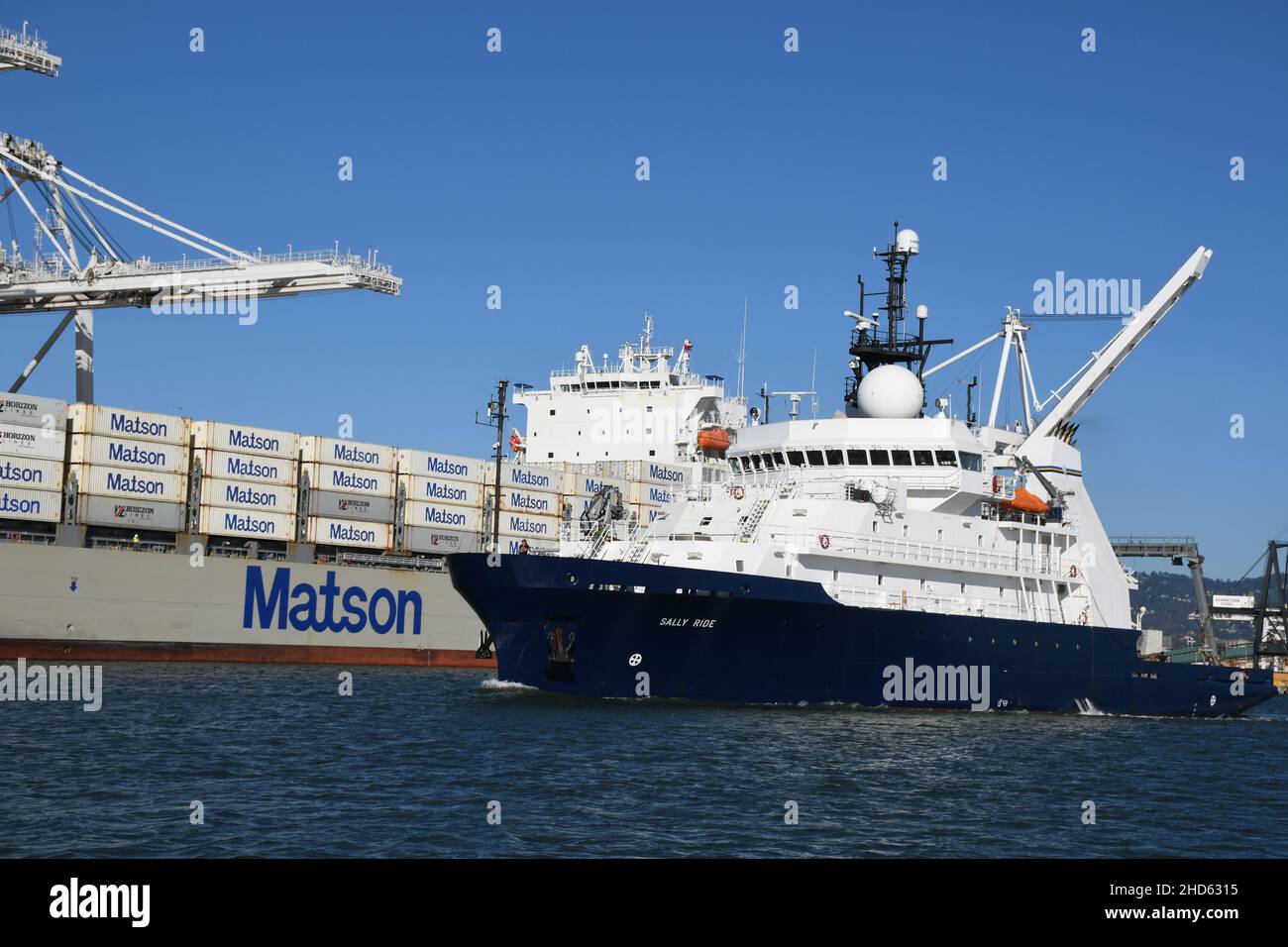Research/Survey vessel Sally Ride in Port of Oakland, California. Ship ...