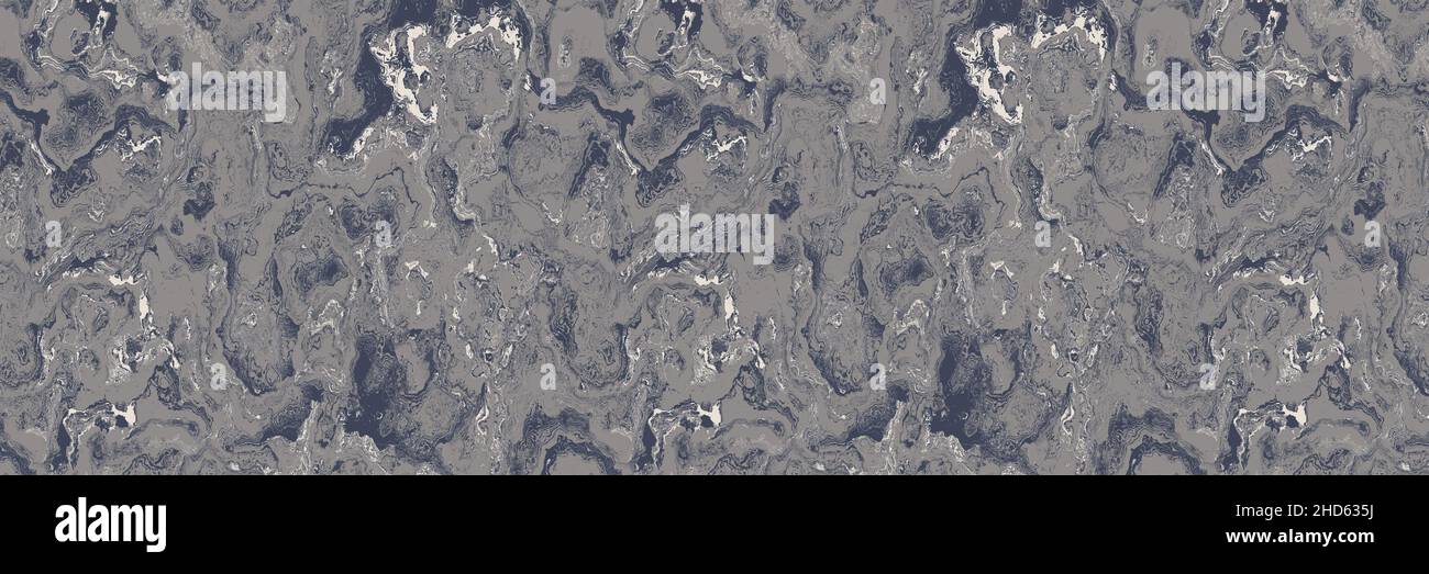 Grey tonal marbled seamless border texture. Irregular pale ink blotch ...
