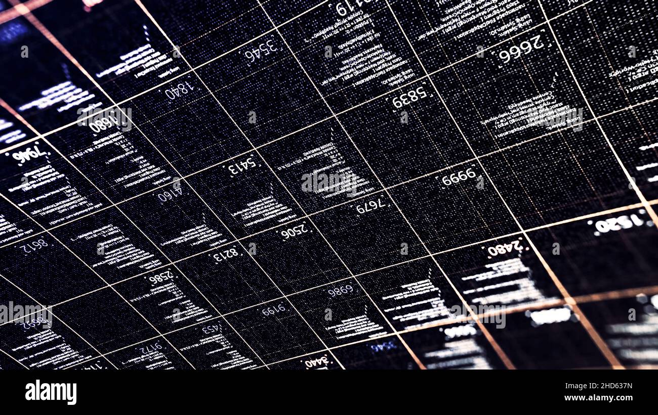 Digital background with code information and numbers flowing diagonally ...