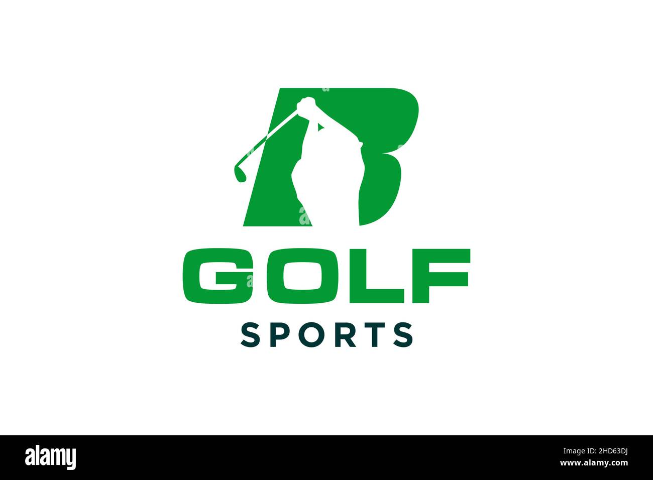 Alphabet letter icon logo B for Golf logo design vector template ...