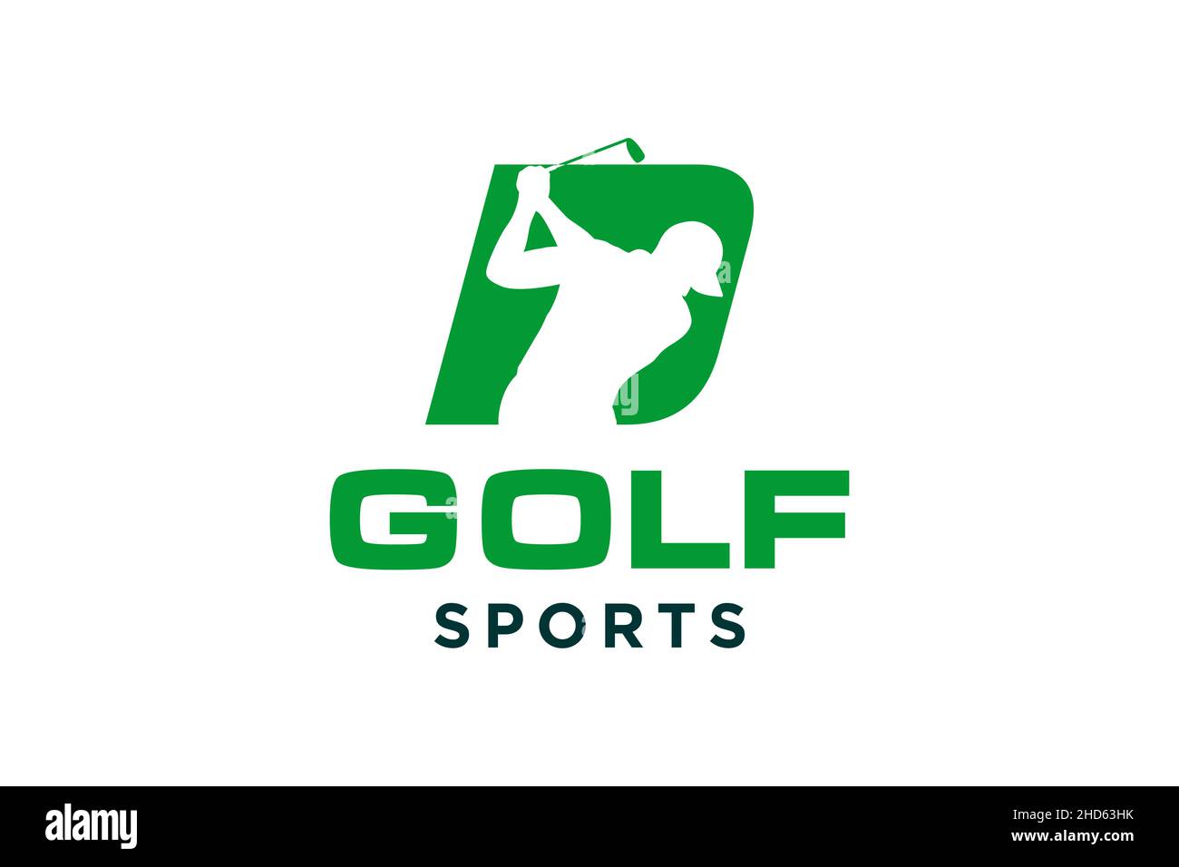 Alphabet letter icon logo D for Golf logo design vector template ...