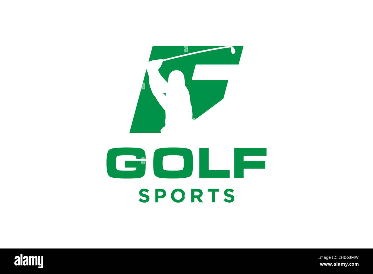 Alphabet letter icon logo F for Golf logo design vector template ...