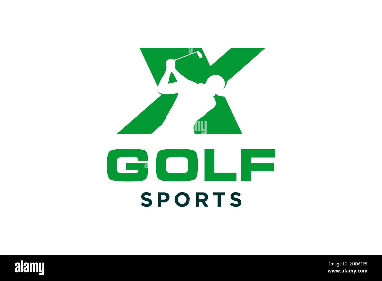 Alphabet letter icon logo X for Golf logo design vector template ...