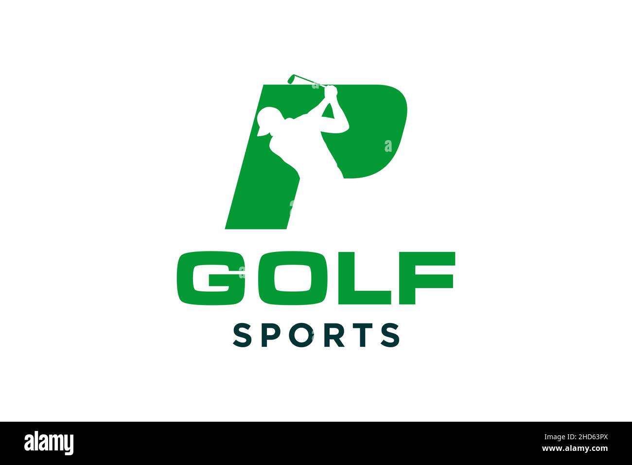 Alphabet letter icon logo P for Golf logo design vector template ...