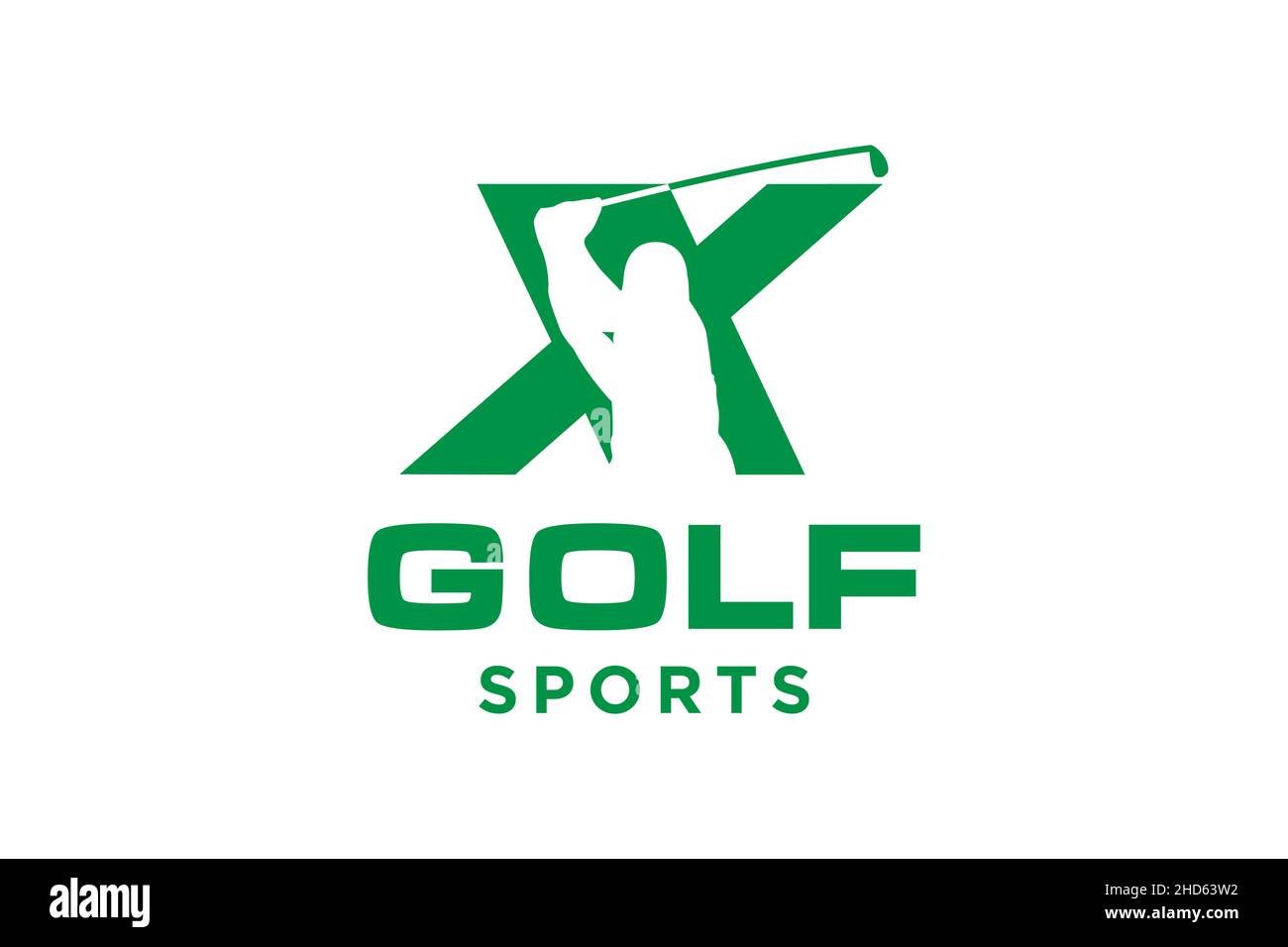 Alphabet letter icon logo X for Golf logo design vector template ...