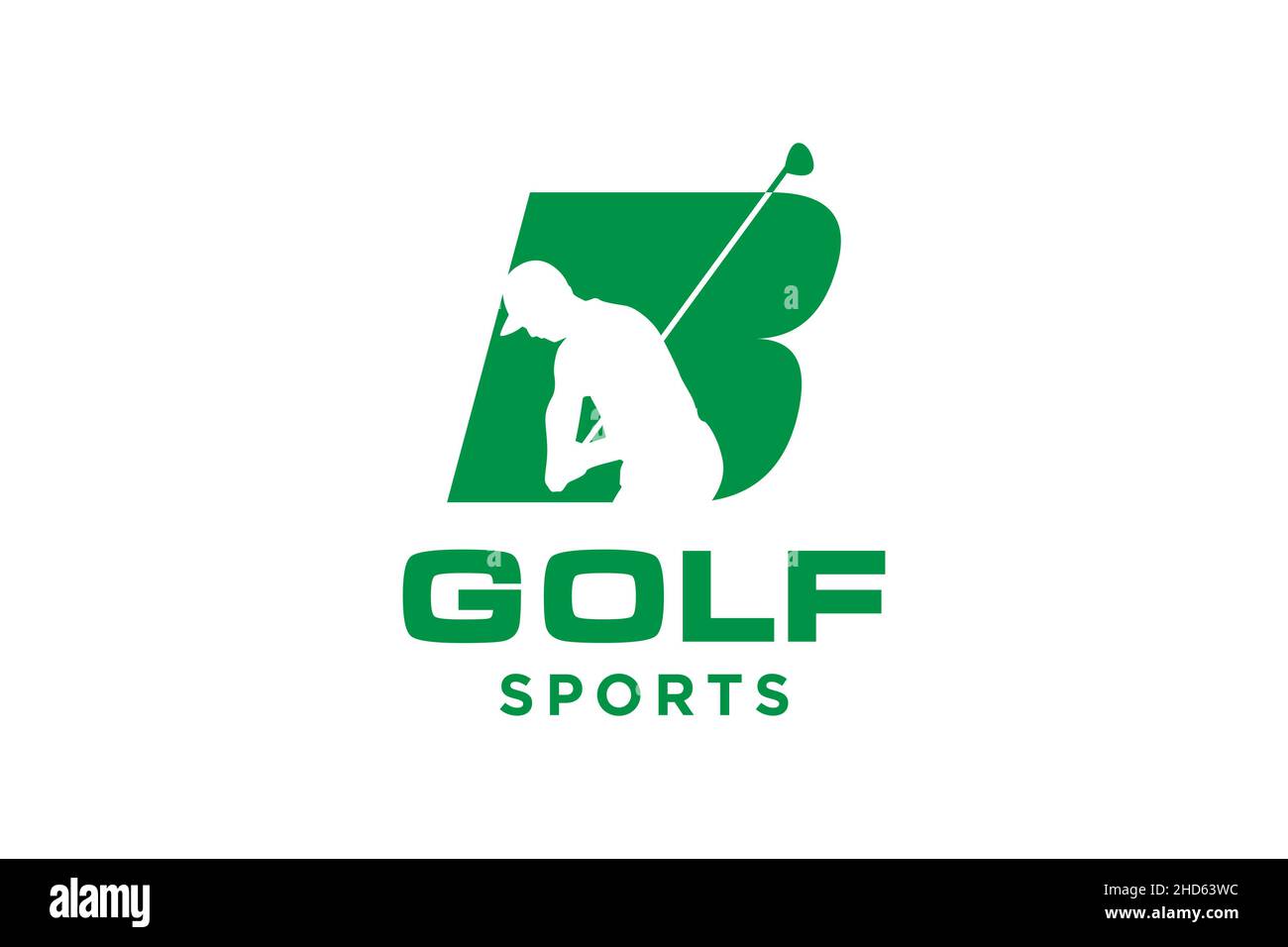 Alphabet letter icon logo B for Golf logo design vector template ...