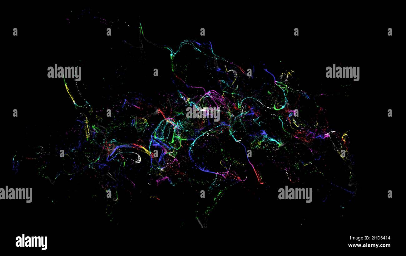 Blue and Orange Wavy Particle Surface Stock Photo - Alamy