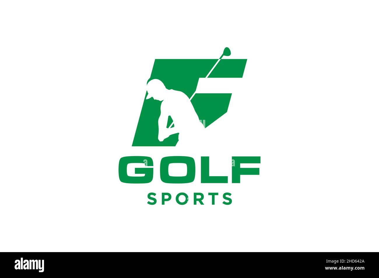 Alphabet letter icon logo F for Golf logo design vector template ...