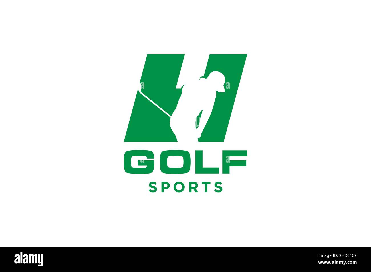 Alphabet letter icon logo H for Golf logo design vector template ...