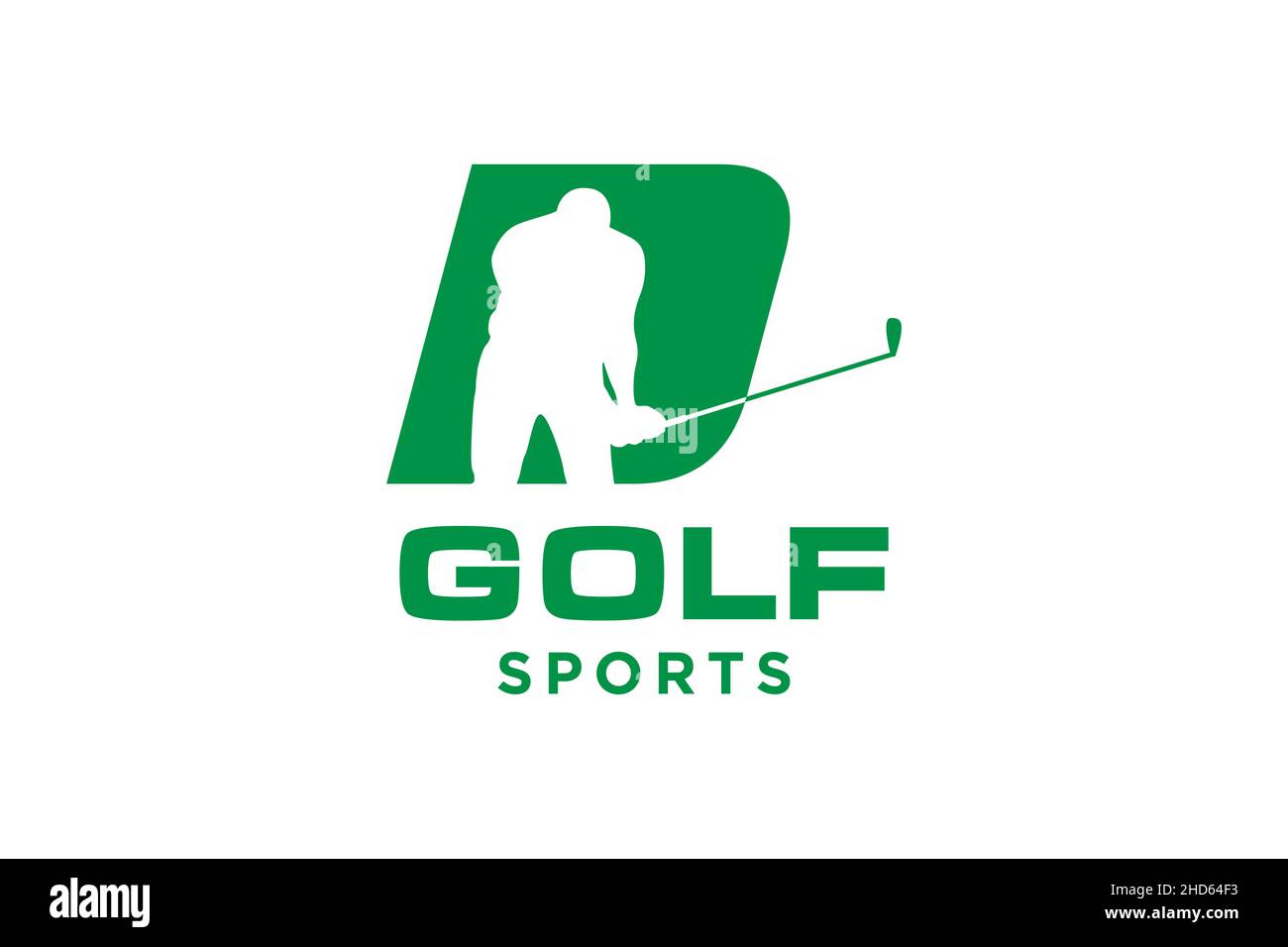 Alphabet letter icon logo D for Golf logo design vector template ...