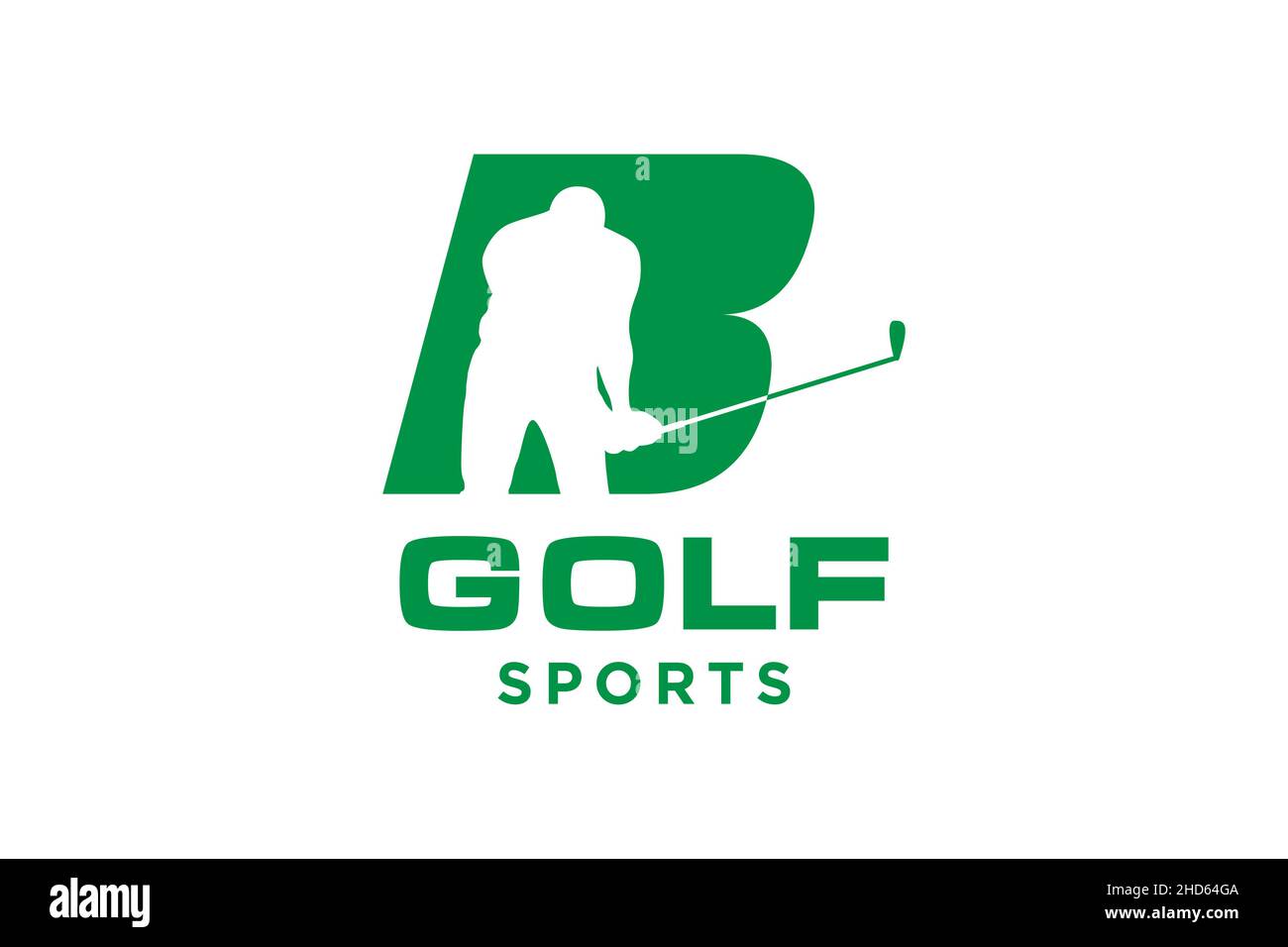 Alphabet letter icon logo B for Golf logo design vector template ...
