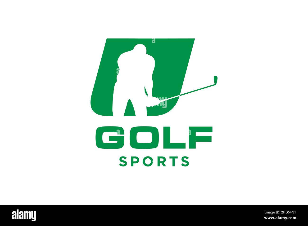 Alphabet letter icon logo U for Golf logo design vector template ...