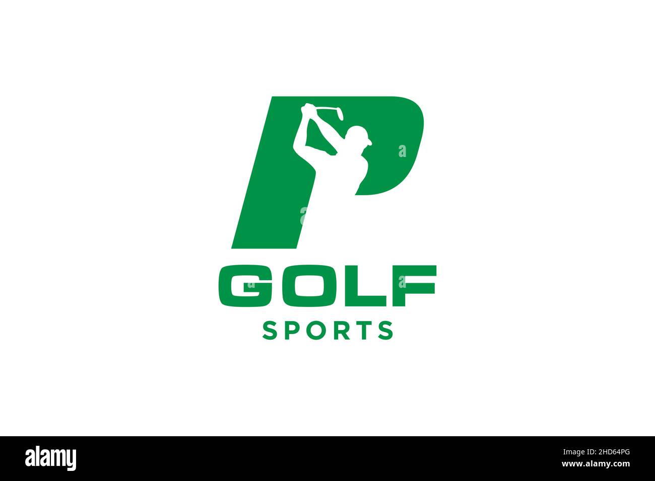 Alphabet letter icon logo P for Golf logo design vector template ...