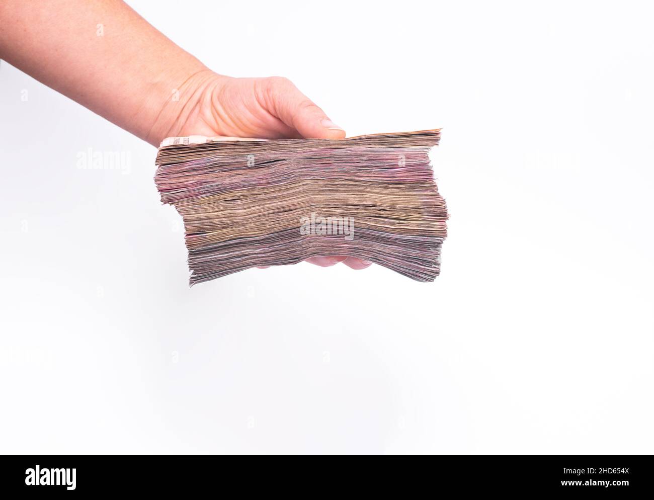 Cash in womans hand hi-res stock photography and images - Alamy