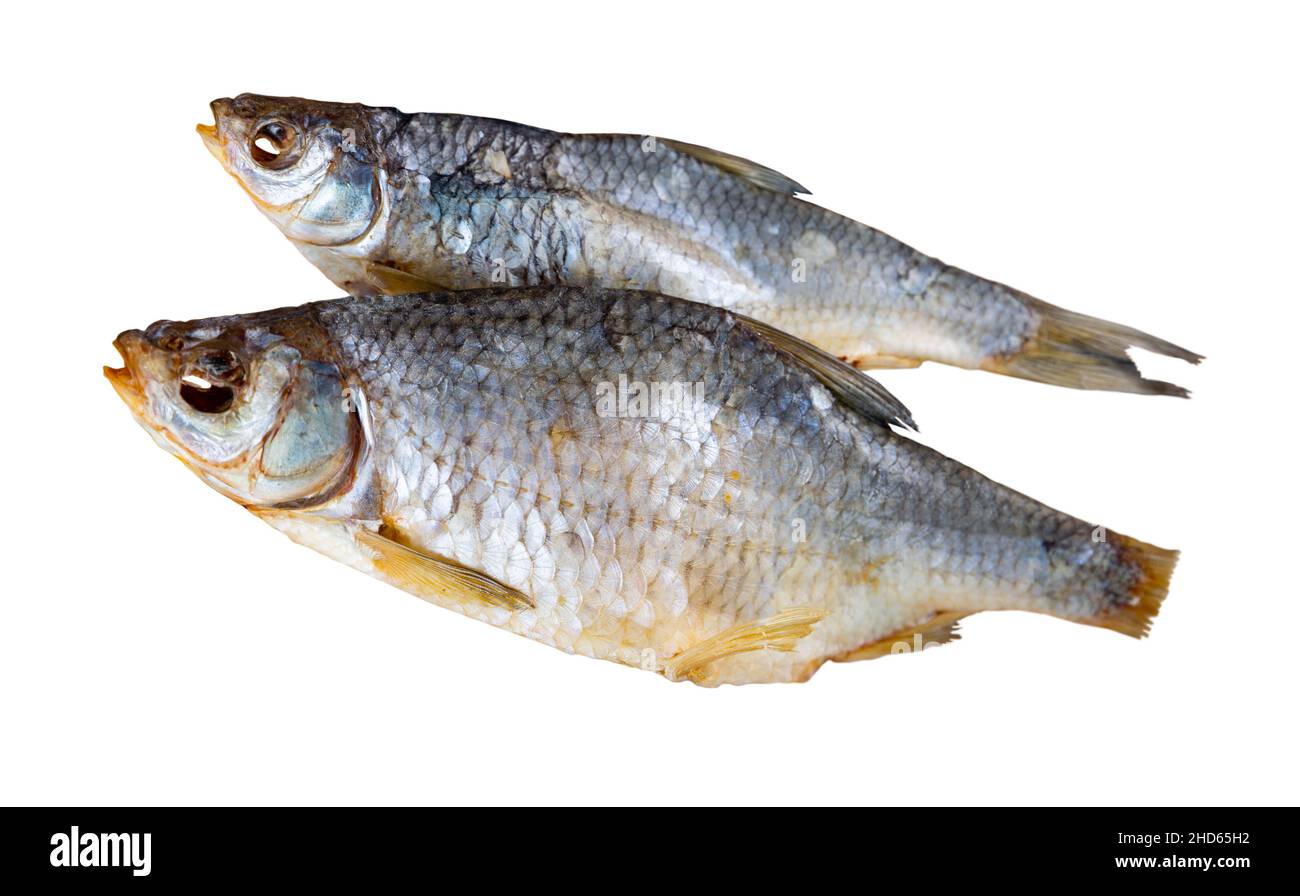 Air-dried salted gutted fish roach Stock Photo - Alamy