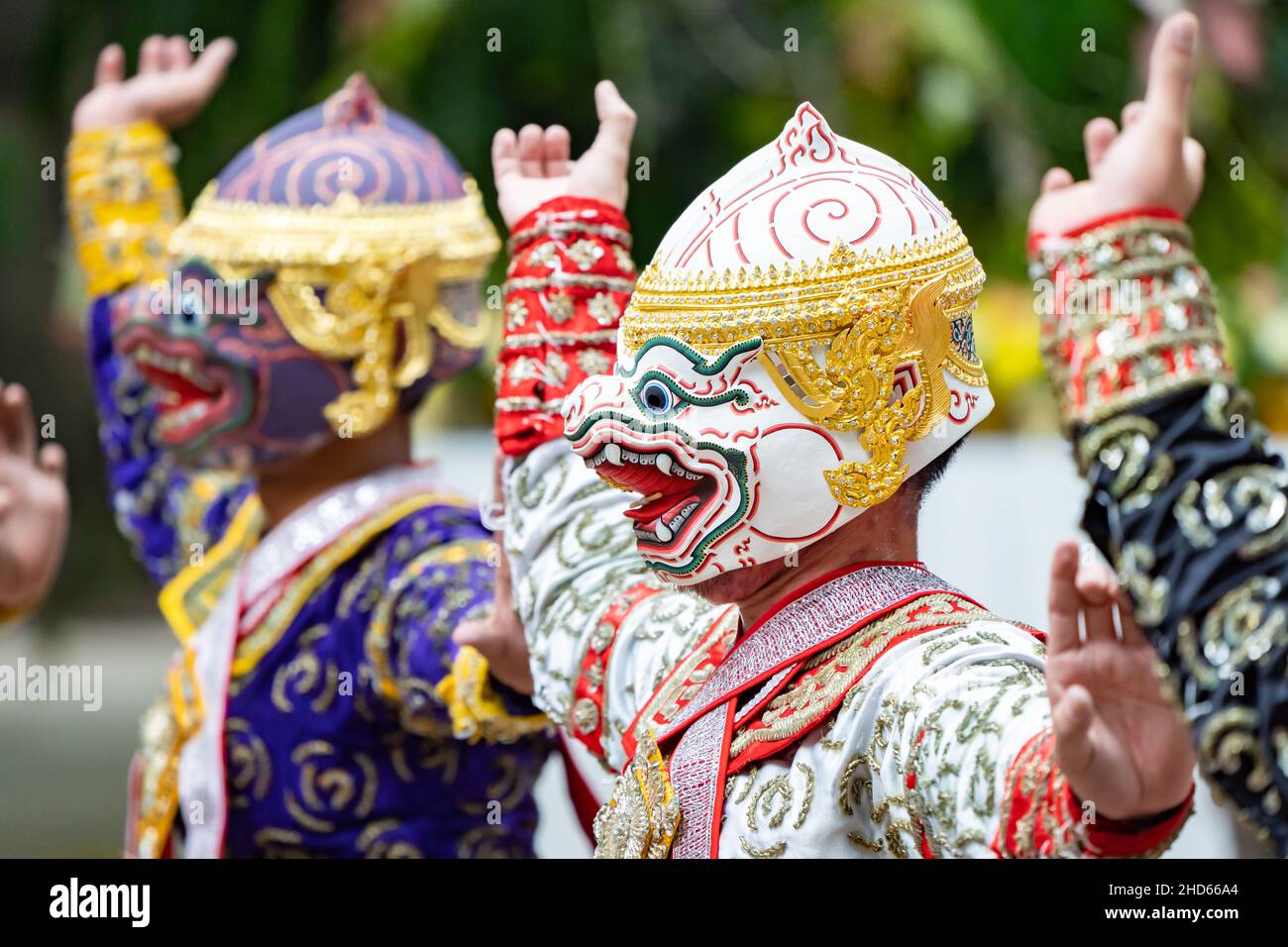 The performance of Thai traditional drama story Khon epic, Ramakien or ...