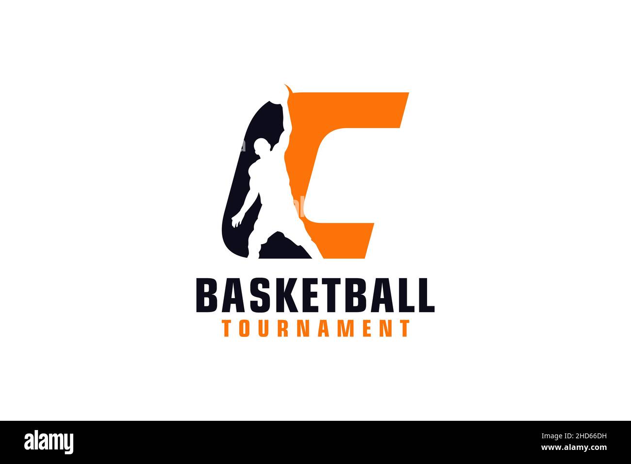 Letter C with Basketball Logo Design. Vector Design Template Elements ...