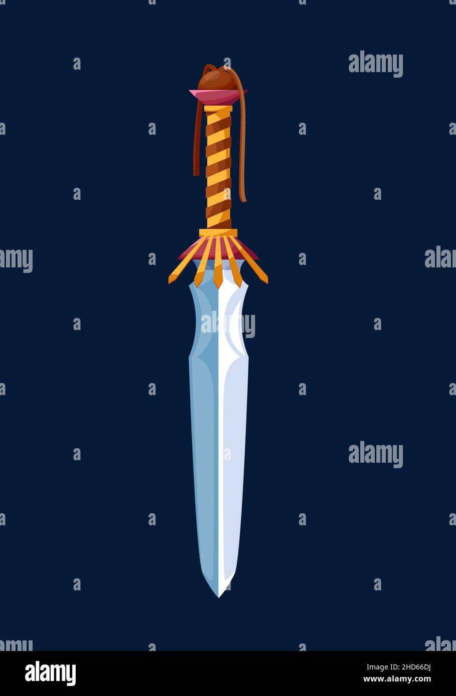 Magical cartoon glaive sword blade. Medieval sword or knife, vector ...