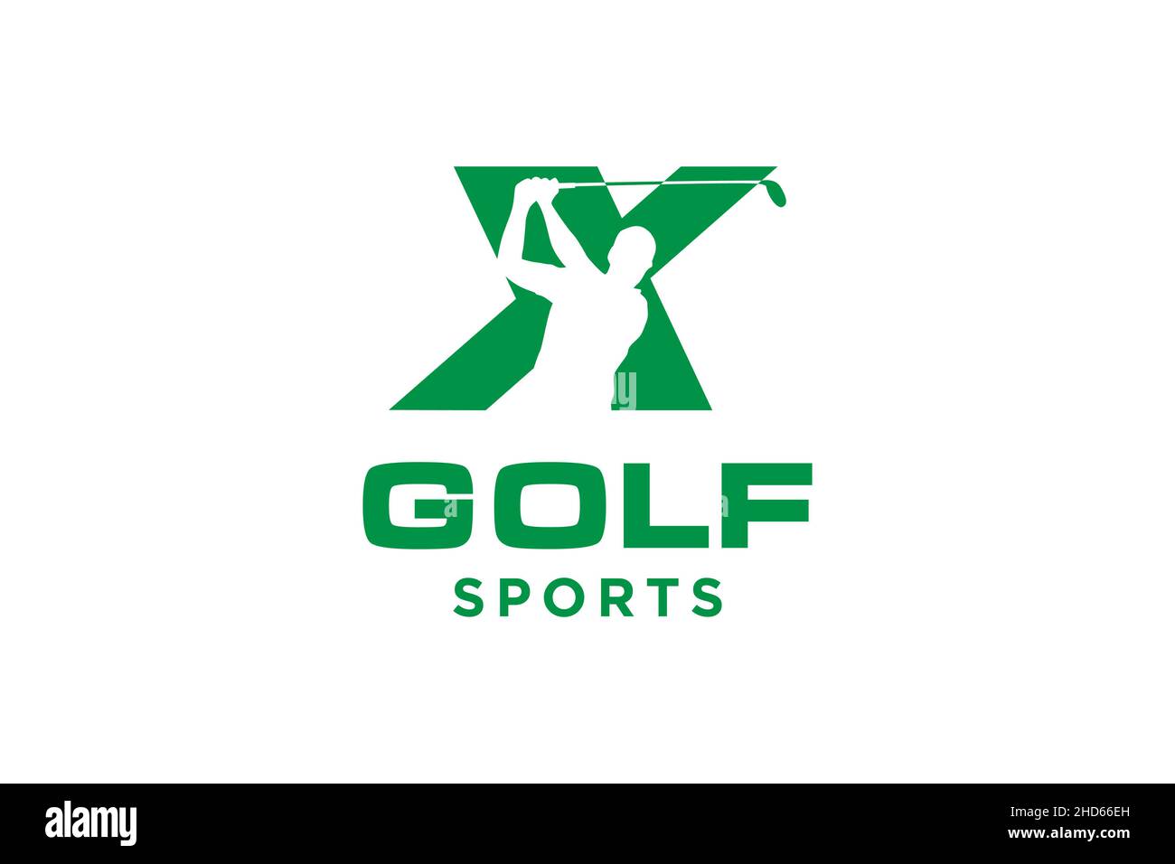 Alphabet letter icon logo X for Golf logo design vector template ...