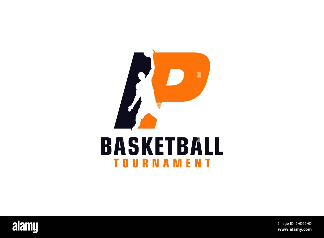 Letter P with Basketball Logo Design. Vector Design Template Elements ...