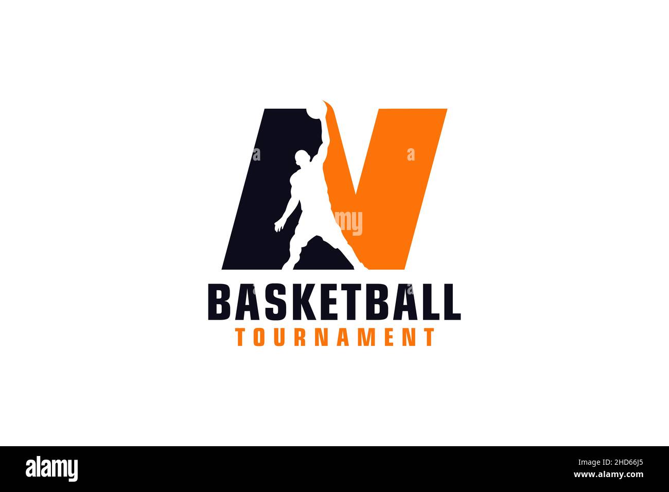 Letter N with Basketball Logo Design. Vector Design Template Elements ...